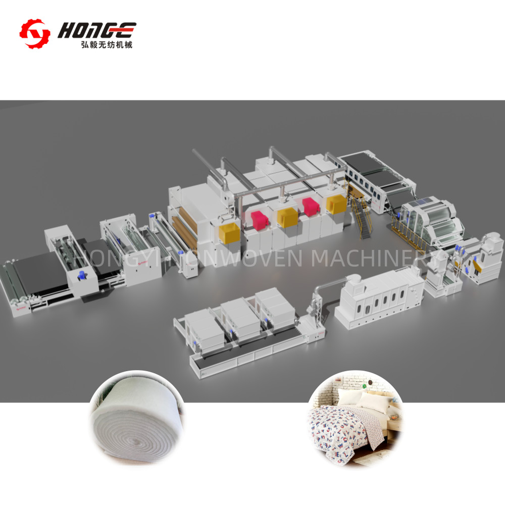 ISO9001 Polyester Thermal Bonding Wadding Production Line For Soft ...